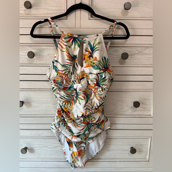 Ellen Tracy | Swim | Ellen Tracy One Piece Tropical Swimsuit With High ...